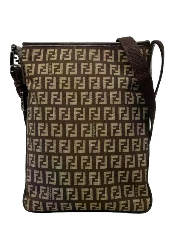 Fendi Zucchino Canvas Crossbody Bag - Brown