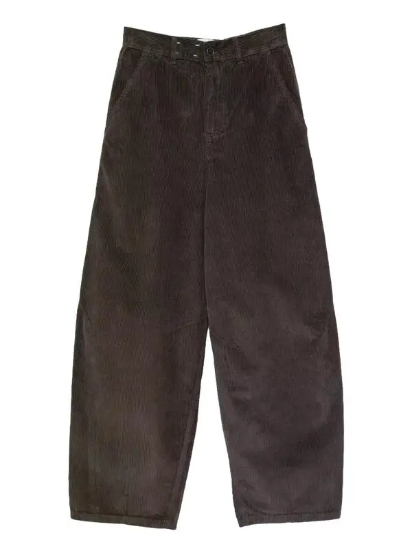 ALYSI Corduroy Barrel-leg Trousers - Brown