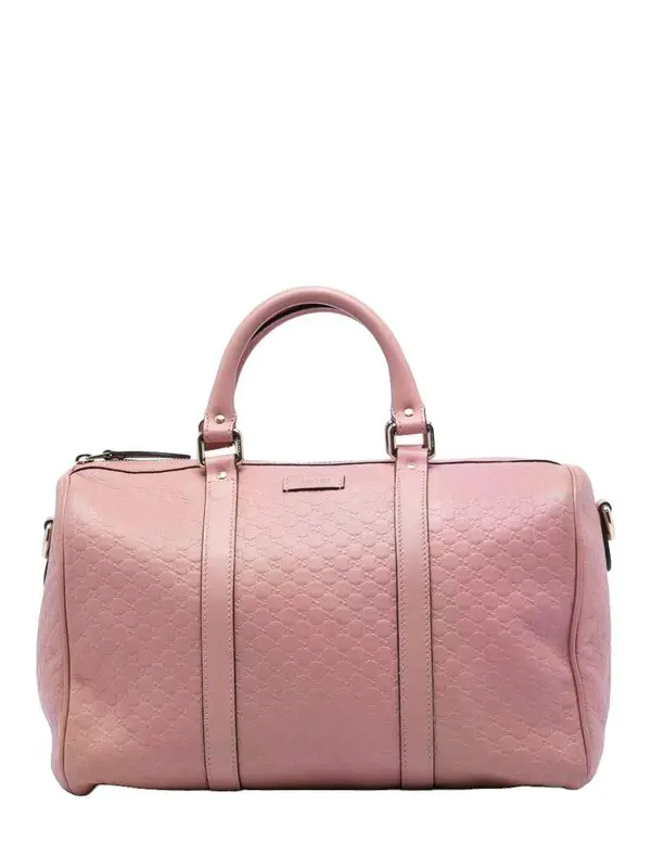 Gucci Embossed Leather Satchel - Pink