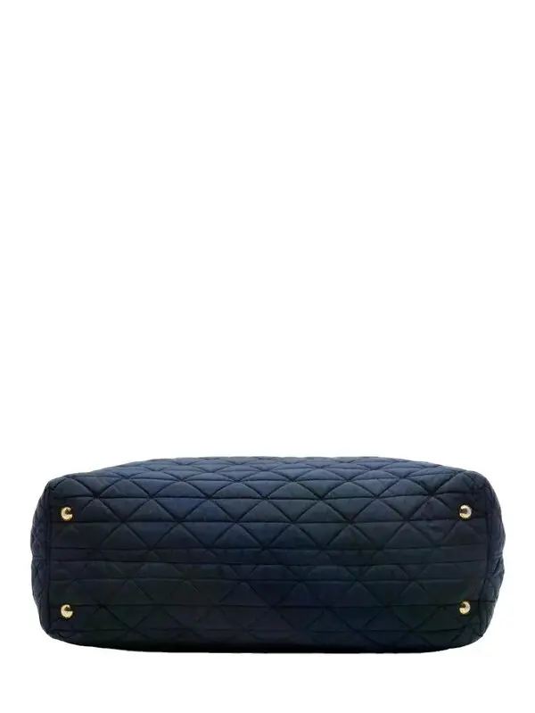 Prada Quilted Tessuto Padded Satchel - Blue