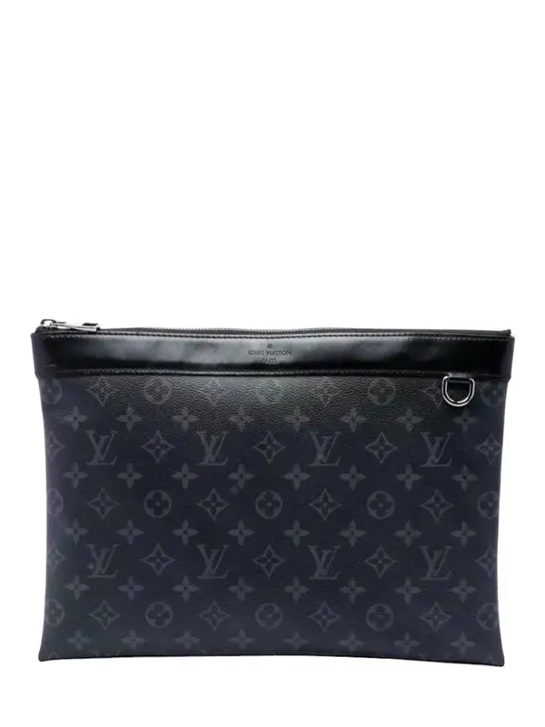 LOUIS VUITTON Monogram Eclipse Discovery Pochette Gm Clutch Bag - Black
