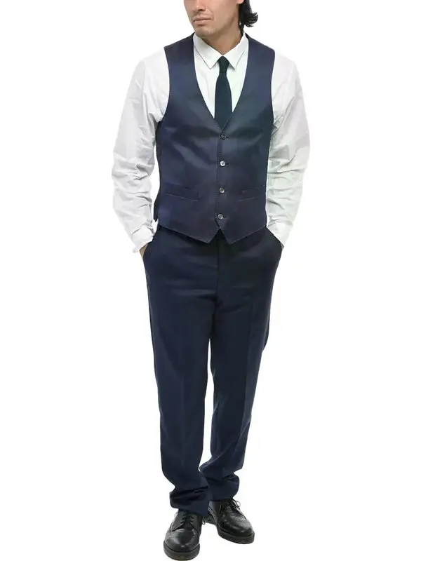 Corneliani Silk Logo-jacquard Back Waistcoat - Blue