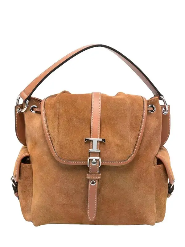TOD'S T Timeless Suede Backpack - Brown