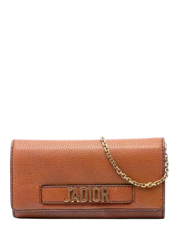 Dior 2017 Calfskin Jadior Wallet On Chain Crossbody Bag - Brown