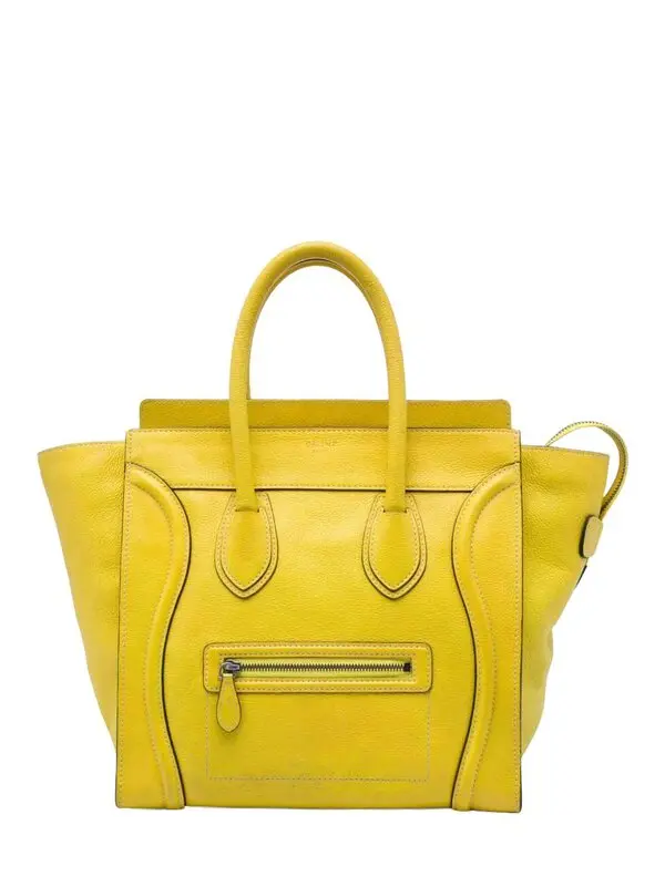 Celine Mini Grained Calfskin Luggage Tote Bag - Yellow
