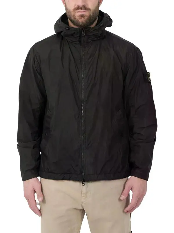 Stone Island Logo-patch Hooded Jacket - Black
