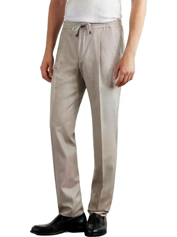 SLOWEAR Pleated Drawstring-waist Trousers - Neutrals