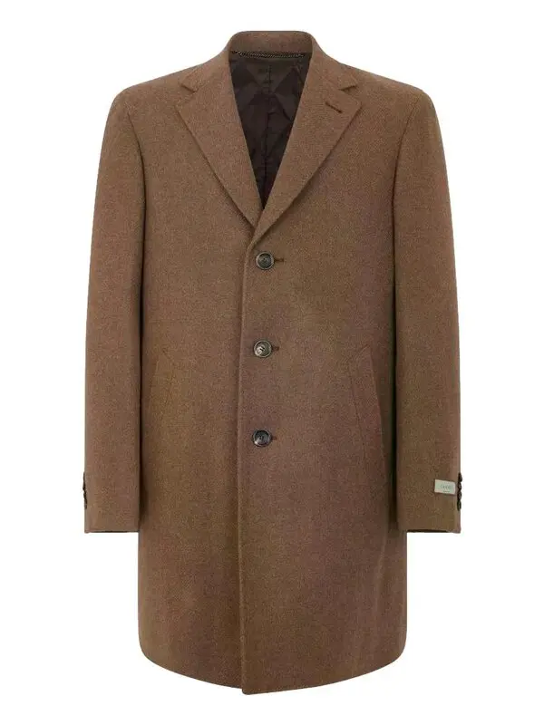Canali Single-breasted Notched-lapel Coat - Brown