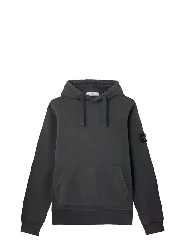 Stone Island 6100062 Organic Cotton Fleece Hoodie - Grey