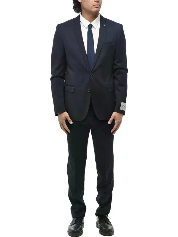 Corneliani Pin-detail Single-breasted Suit - Blue