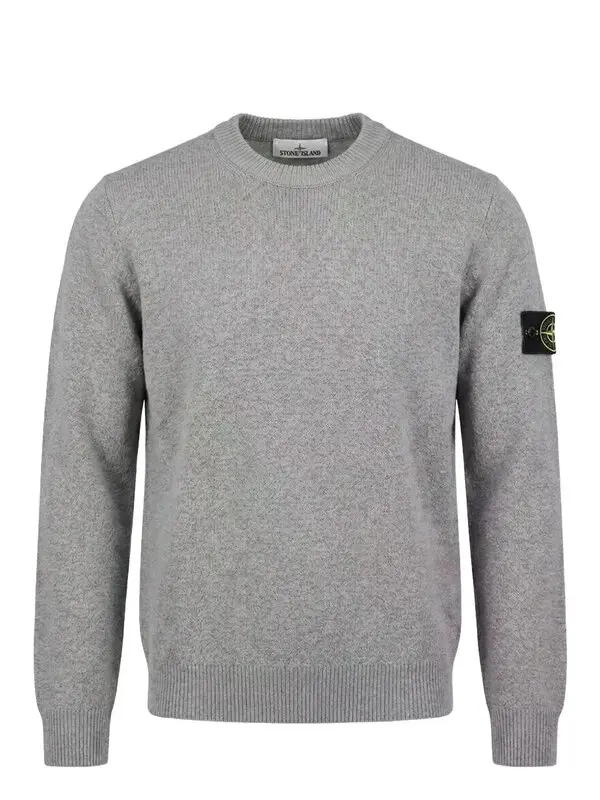 Stone Island Logo-patch Wool Sweater - Grey