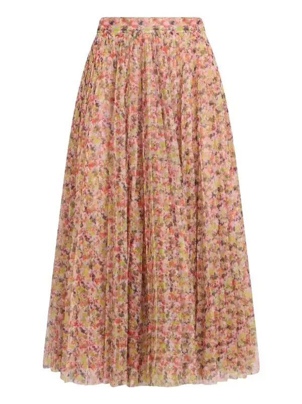 Philosophy Di Lorenzo Serafini Pleated Floral Midi Skirt - Pink