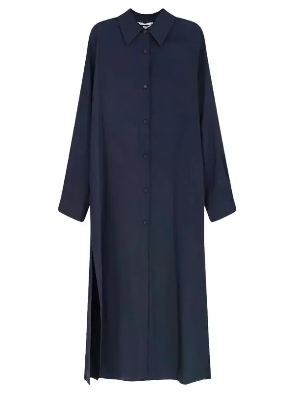 HEVO Button-up Shirt Maxi Dress - Blue