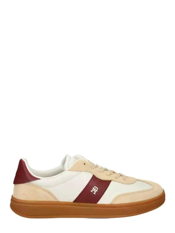 Tommy Hilfiger Suede Panel Leather Sneakers - White