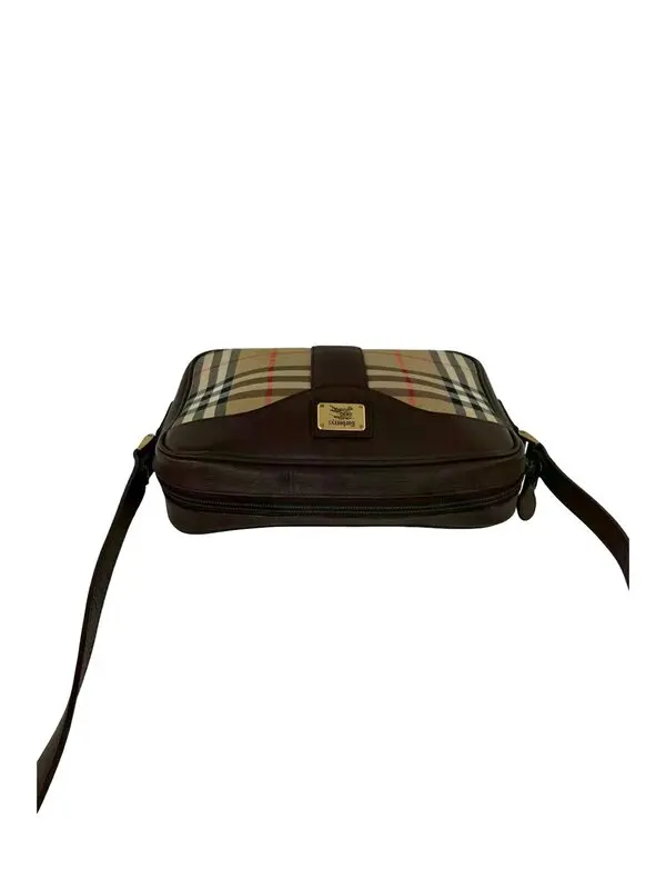 Burberry Haymarket Check Canvas Crossbody Bag - Neutrals