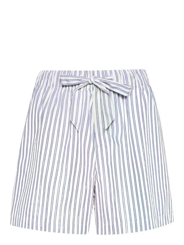 TEKLA Striped Poplin Pyjama Shorts - Blue