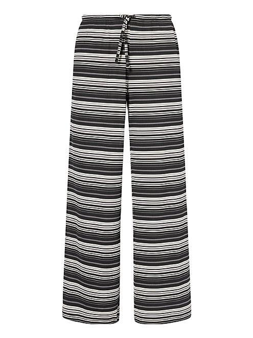 THE COUTURE CLUB Striped Wide-leg Jersey Jogging Bottoms - Black