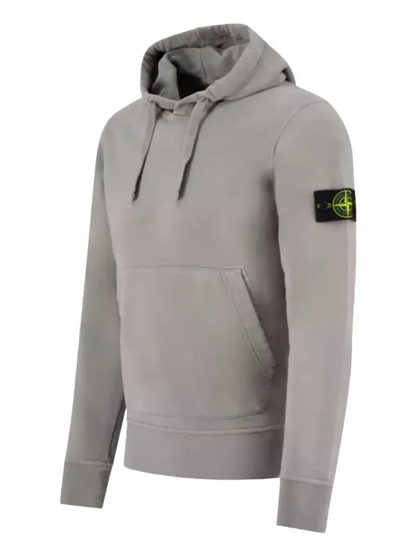 Stone Island 6100062 Organic Cotton Fleece Hoodie - Grey