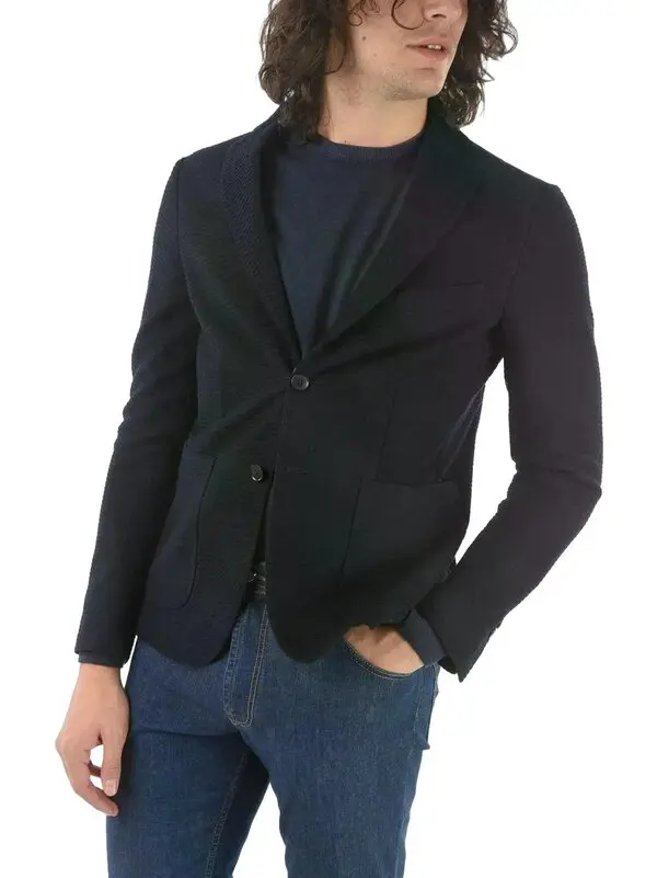 Corneliani Single-breasted Cotton Jacket - Blue