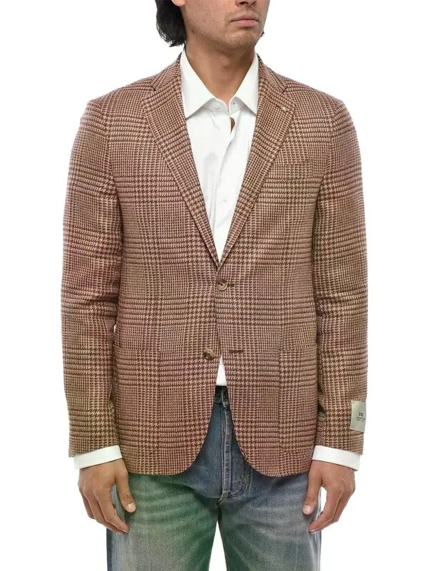 Corneliani Single-breasted Plaid Blazer - Brown
