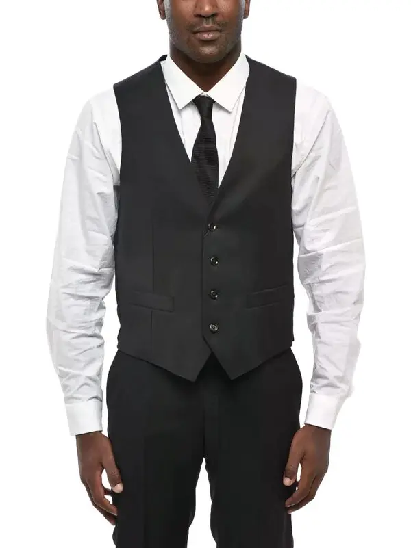 Corneliani Button-fastening Wool Waistcoat - Grey