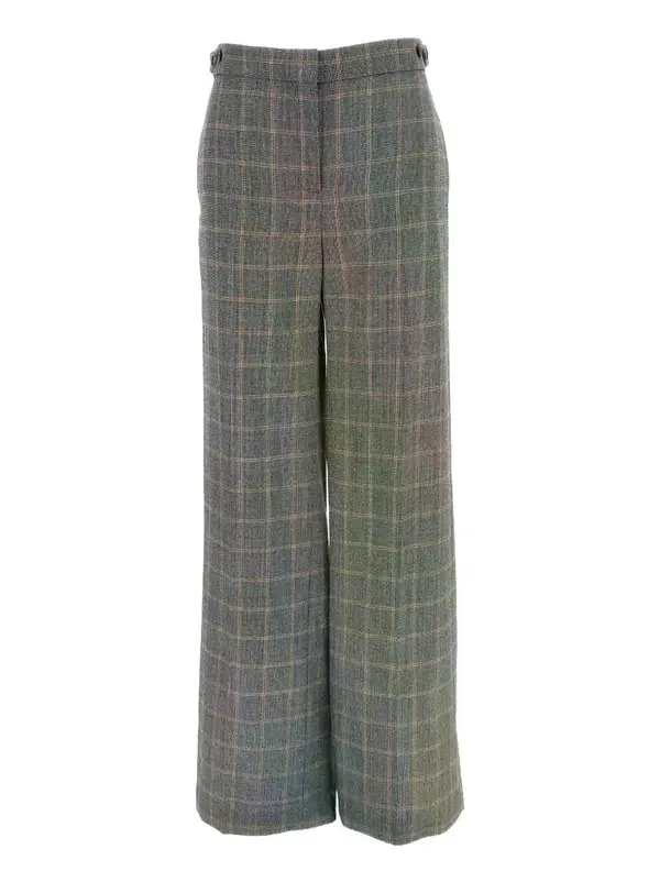 Stella McCartney Checked Wool Trousers - Grey