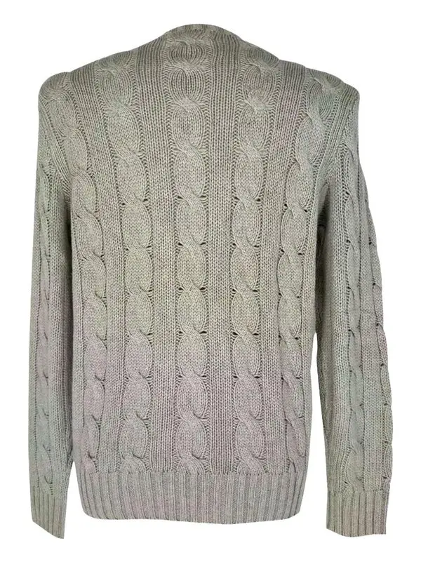 Ralph Lauren Silk Cable-knit Button-detail Sweater - Grey