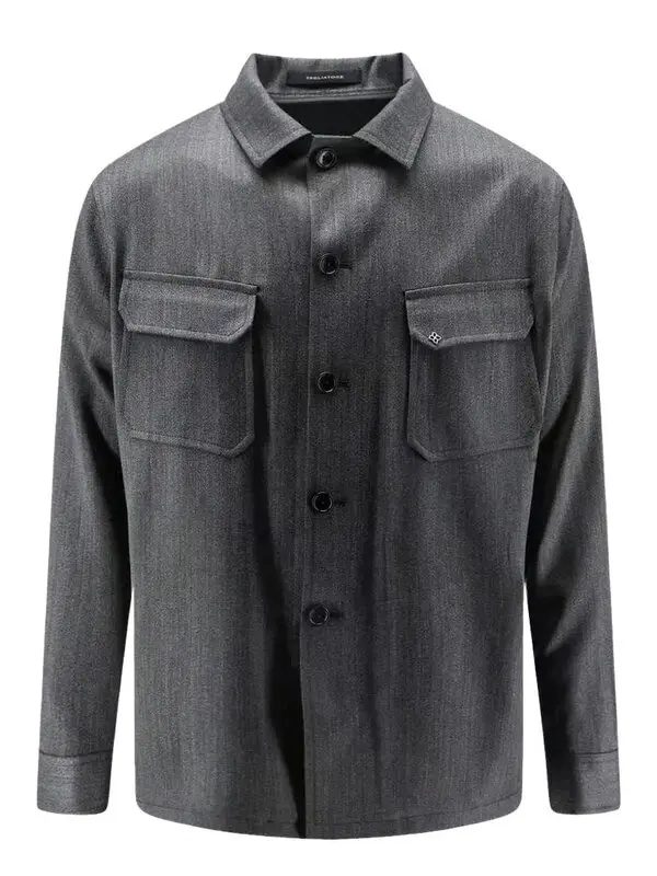 Tagliatore Virgin Wool Button-fastening Shirt Jacket - Grey