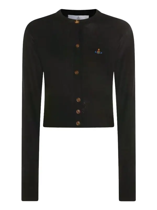 VIVIENNE WESTWOOD Orb Embroidered Cardigan - Black
