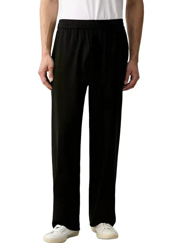 Emporio Armani Logo-embroidered Elasticated-waistband Track Pants - Black
