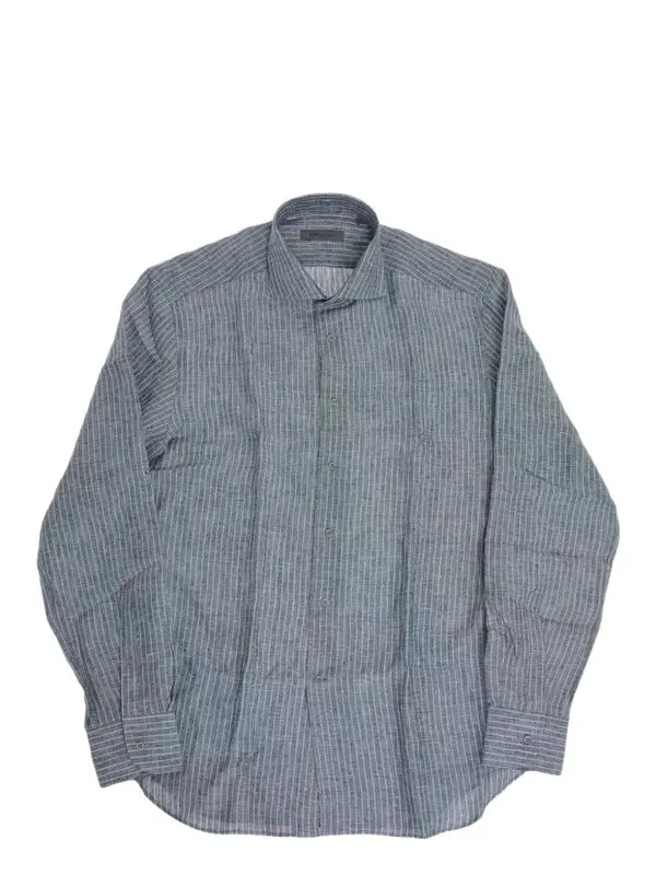 Corneliani Striped Linen Shirt - Blue