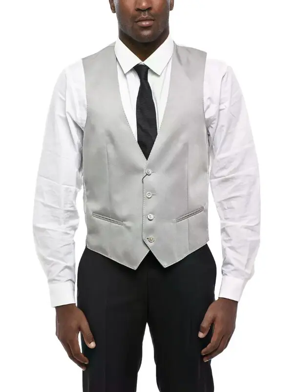 Corneliani Satin-finish Welt-pocket Waistcoat - Grey