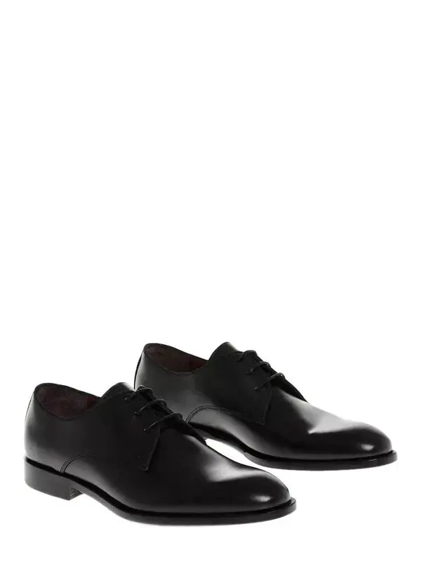 Corneliani Polished Leather Derby Shoes - Black