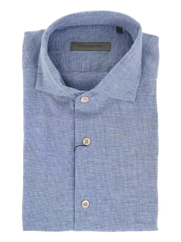 Corneliani Houndstooth-pattern Shirt - Blue