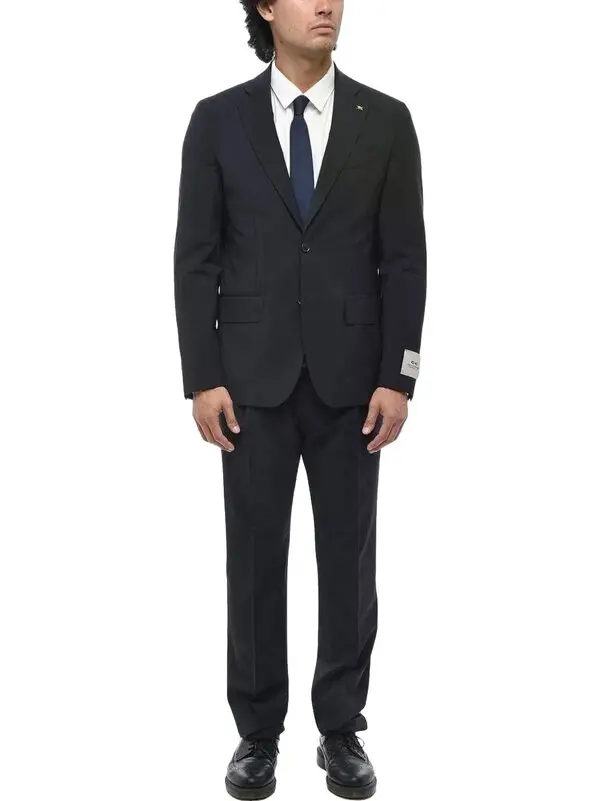Corneliani Cc Collection Single-breasted Virgin Wool Suit - Black