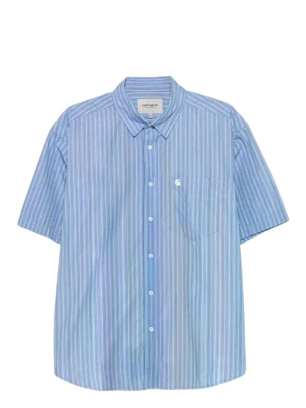 Carhartt Work In Progress Vertical-stripe Short-sleeve Shirt - Blue