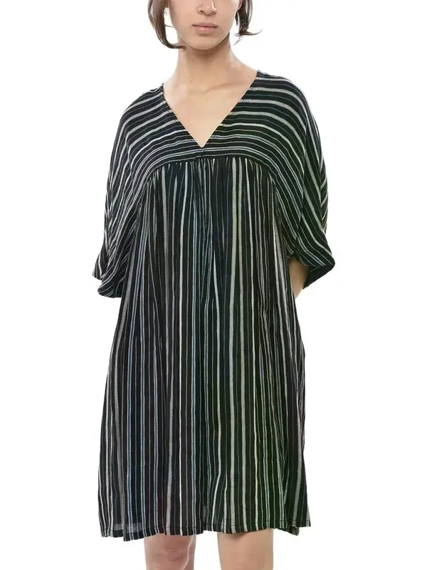 Woolrich Striped V-neck Dress - Black