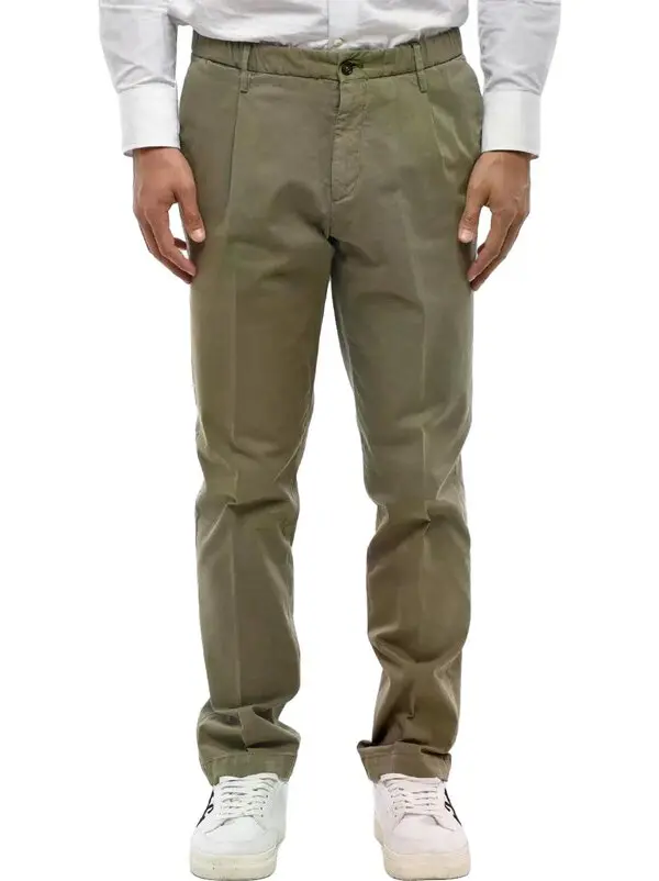 Corneliani Elasticated-waist Chino Trousers - Green