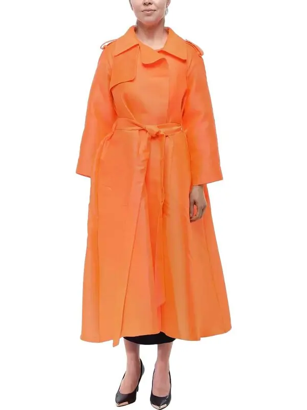 SUPER BLOND Belted Trench Coat - Orange