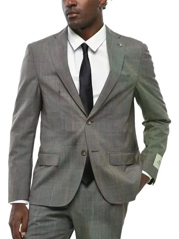 Corneliani District Check Virgin Wool Suit - Grey