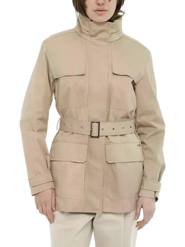 Woolrich Belted Hooded Jacket - Neutrals