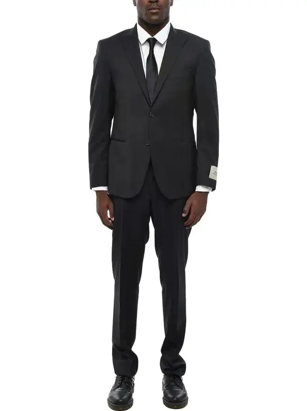 Corneliani Peak-lapel Single-breasted Suit - Black