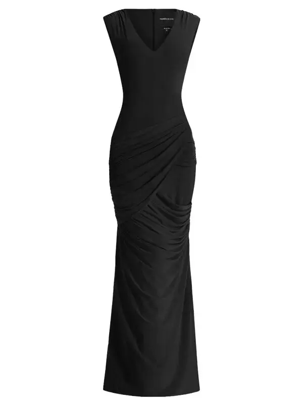 Manière De Voir Bridget Ruched Maxi Dress - Black