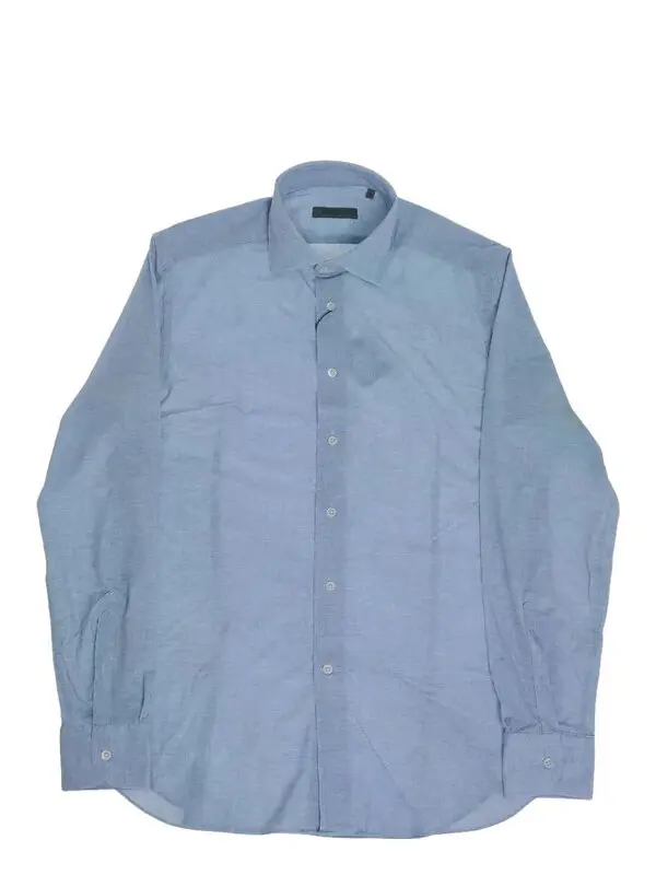 Corneliani French-collar Washed-effect Shirt - Blue