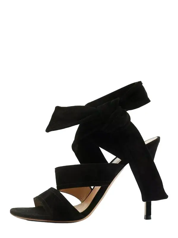 GIANVITO ROSSI Suede Ankle-strap Stiletto Sandals - Black