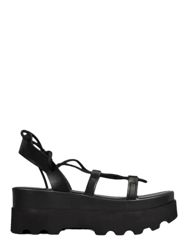 ALTERCORE Sue Lace-up Platform Sandals - Black