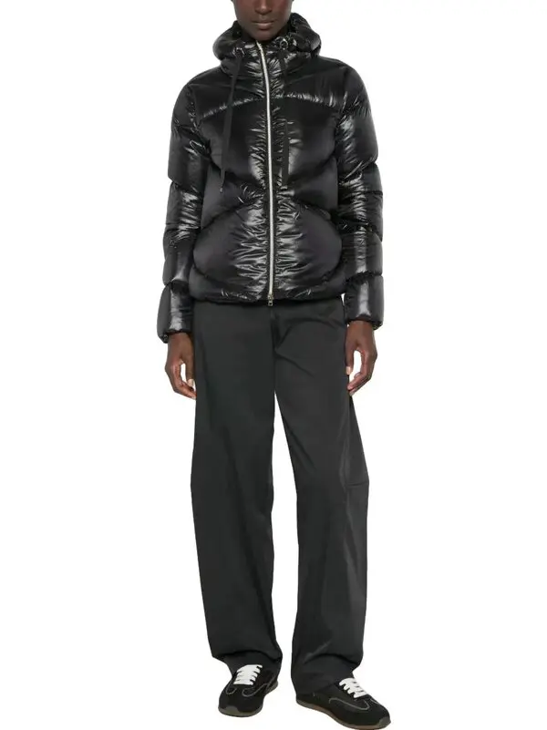 Herno Quilted Hooded Jacket - Black