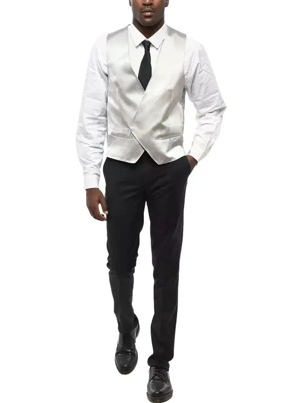 Corneliani Double-breasted Silk Waistcoat - Silver