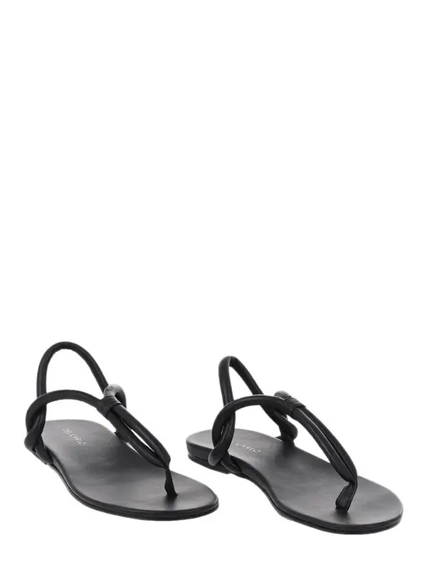 DEL CARLO Piuma Thong Sandals - Black