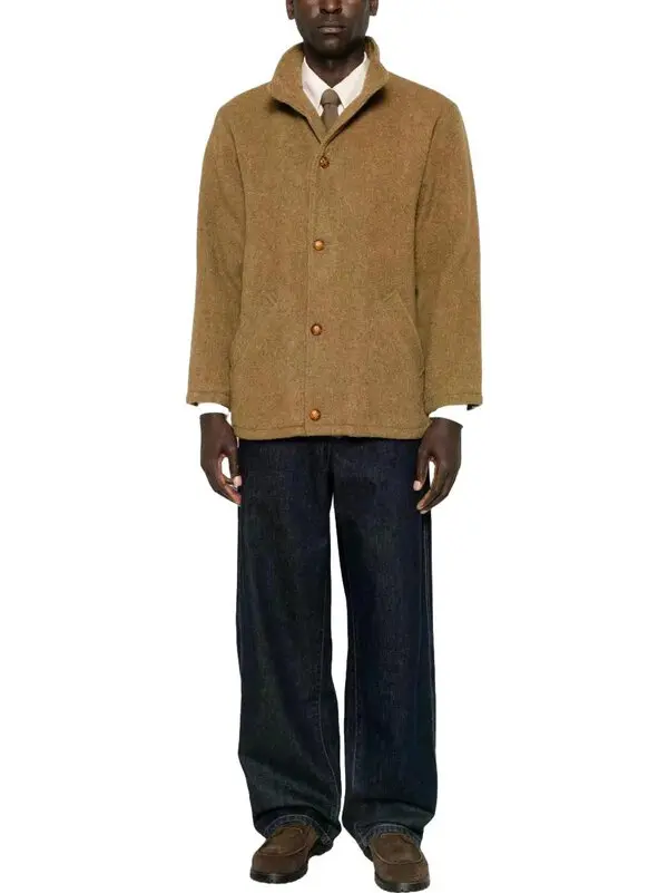 A.N.G.E.L.O. VINTAGE CULT 1970s High-neck Buttoned Coat - Brown